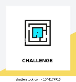 Challenge Line Icon Set Stock Vector (Royalty Free) 1344179915 ...