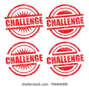 Challenge Rubber Stamp Four Variants Stock Vector (Royalty Free) 704404300