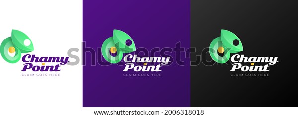 Chameleon Logo Concept Chamy Point Stock Vector (Royalty Free) 2006318018