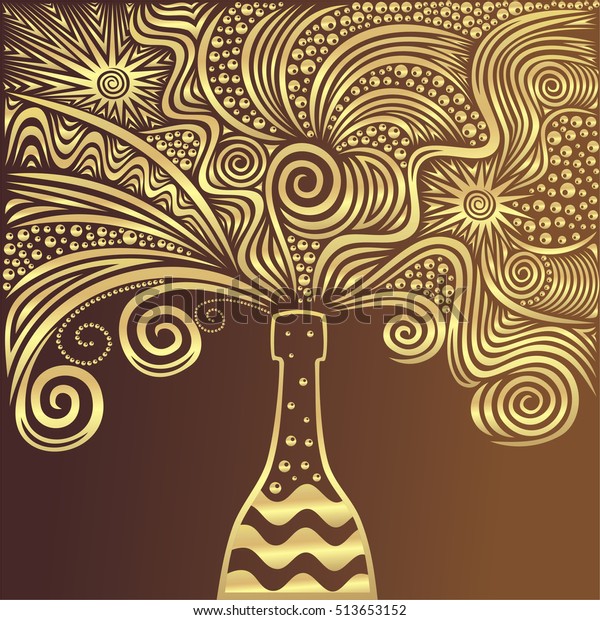 Champagne Beautiful Pattern Brown Gold Vector Stock Vector (Royalty ...