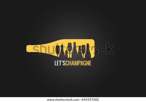 Champagne Bottle Logo Design Background Stock Vector (Royalty Free ...