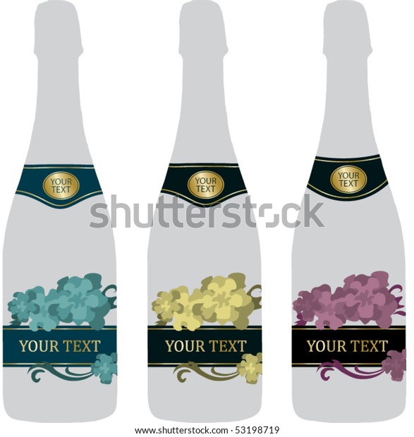 Champagne Design Label Template 2: เวกเตอร์สต็อก (ปลอดค่าลิขสิทธิ์ ...