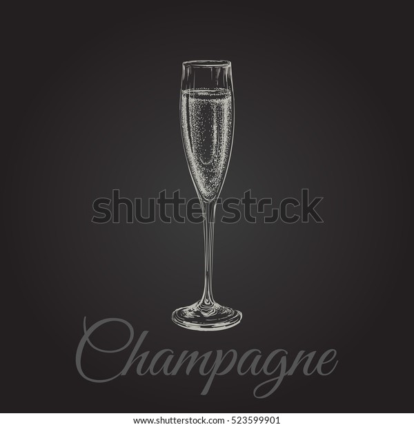 Champagne Glass Hand Drawing Vector Illustration Stock Vector (Royalty ...
