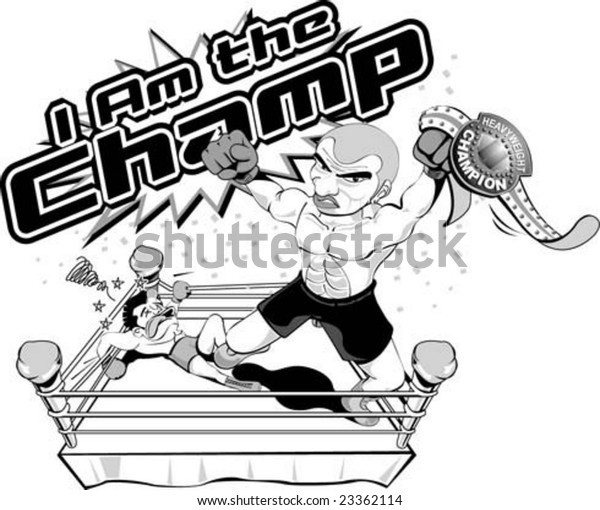 Champion Black White Vector Stock Vector (Royalty Free) 23362114