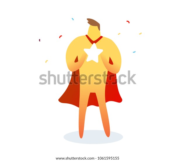 Champion Cartoon Character Concept Vector Illustration Stock Vector ...
