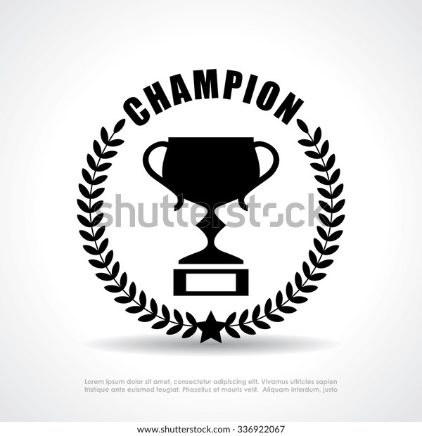 Champion Emblem Isolated On White Background Stock Vector (Royalty Free ...