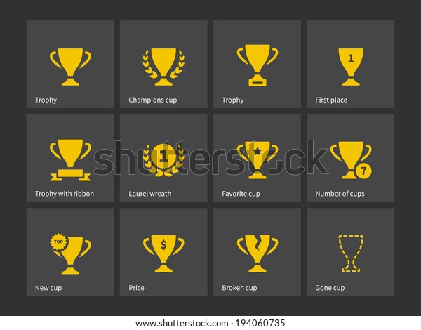 Champions Trophy Icons Vector Illustration Stock Vector (Royalty Free ...