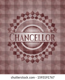 Chancellor Red Emblem Geometric Pattern Background Stock Vector ...