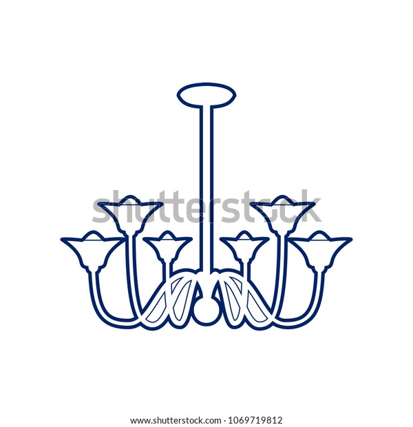 Chandelier Simple Sign Vector Flat Style Stock Vector (Royalty Free ...