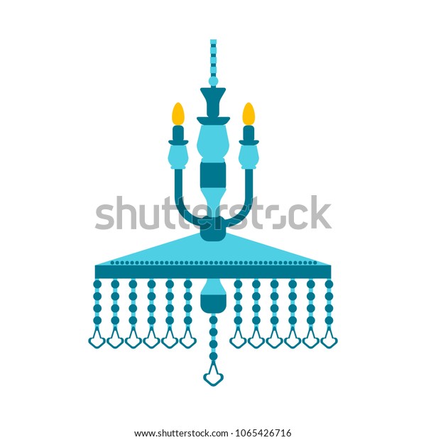 Chandelier Vector Illustration Symbol Object Flat Stock Vector (Royalty ...