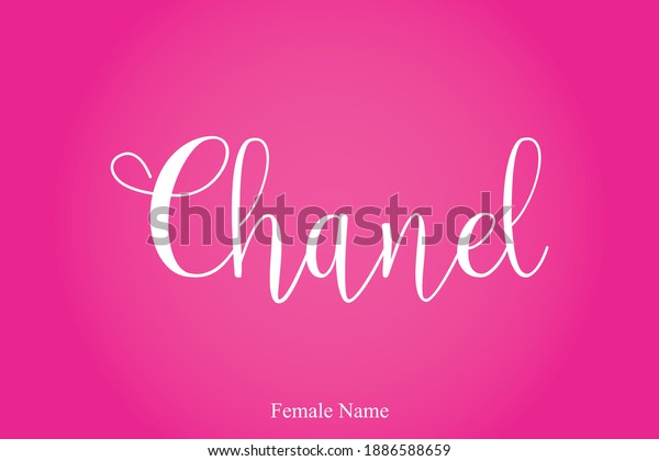 Chanel Nombre Femenino Caligrafía Cursiva Texto: vector de stock (libre ...