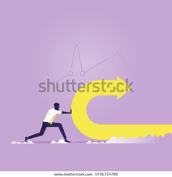 Change Direction Businessman Changing Path Huge Stock Vector (Royalty ...
