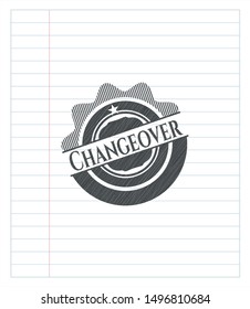 Changeover Pencil Strokes Emblem Vector Illustration Stock Vector ...