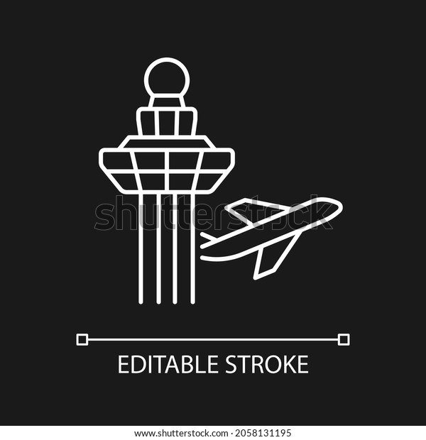 Changi Airport Control Tower White Linear Stock Vector (Royalty Free ...