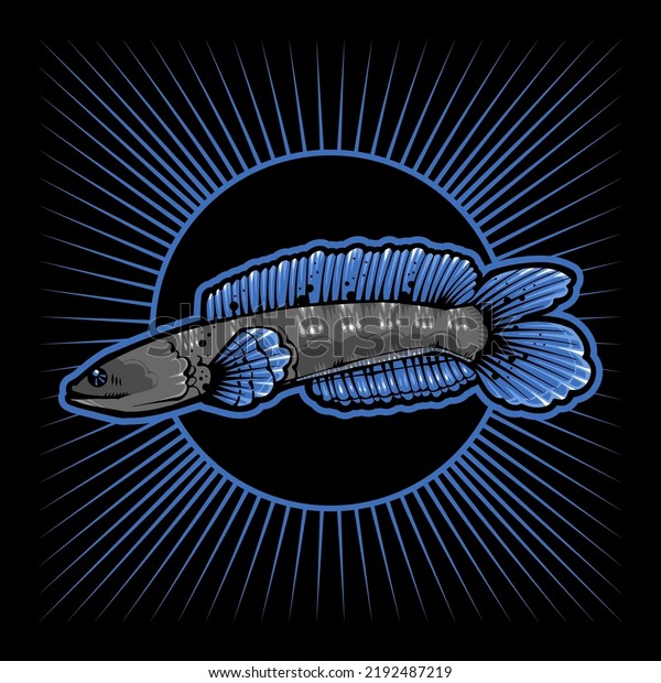 Channa Snakehead Fish Vector Japanese Illustration Stock Vector ...