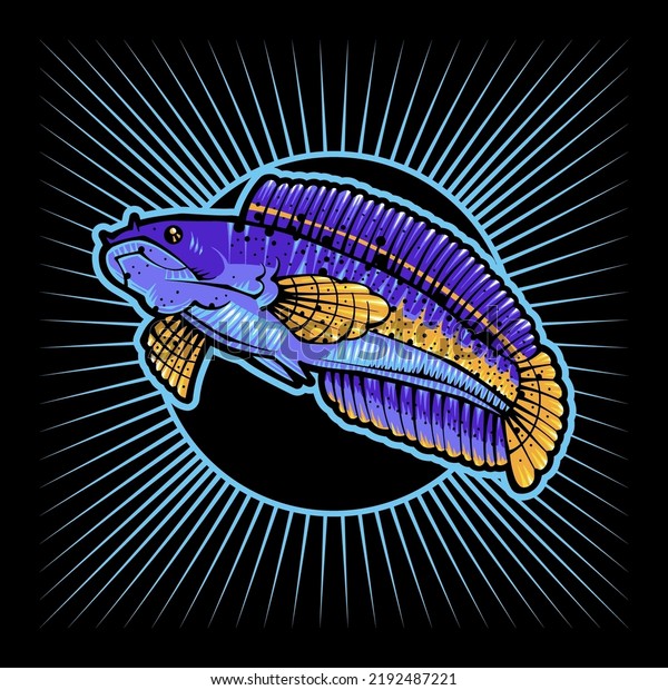 Channa Snakehead Fish Vector Japanese Illustration Stock Vector ...