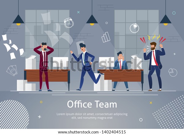 Chaos Workplace Office Team Panic Angry Stock Vector (Royalty Free ...