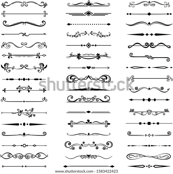 Chapter dividers, decorations and delimiters set. Frame elements with ...