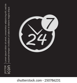 Character 24 7 Sign Stock Vector (Royalty Free) 250786231 | Shutterstock