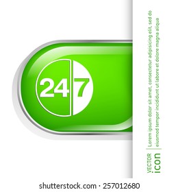 Character 24 7 Sign Stock Vector (Royalty Free) 257012680 | Shutterstock