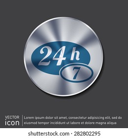 Character 24 7 Sign Stock Vector (Royalty Free) 282802295 | Shutterstock