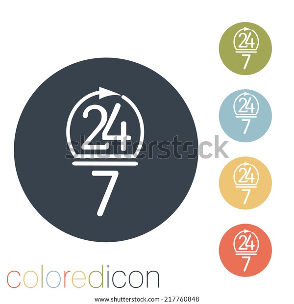 Character 24 7 Sign Stock Vector (Royalty Free) 217760848 | Shutterstock