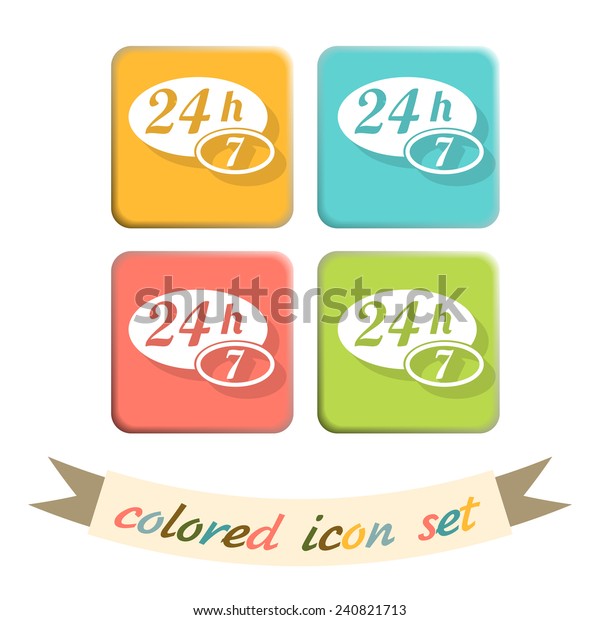 Character 24 7 Sign Stock Vector (Royalty Free) 240821713 | Shutterstock