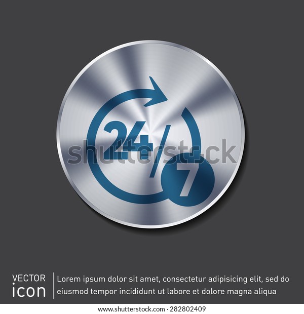 Character 24 7 Sign Stock Vector (Royalty Free) 282802409 | Shutterstock