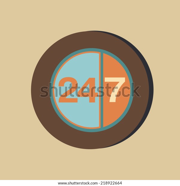 Character 24 7 Sign Symbol Icon Stock Vector (Royalty Free) 218922664