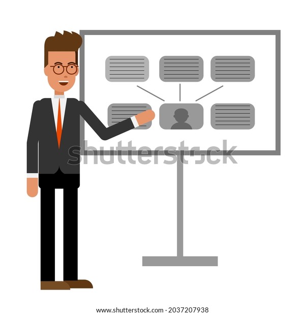 Character Animation Makes Presentation Male Character Stock Vector ...