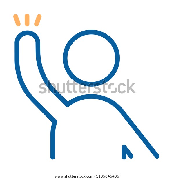 Character Arm Raised Ready Help Answer Stock Vector (Royalty Free ...