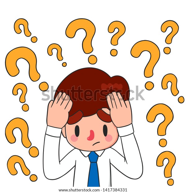 Character Businessman Manager Funny Doubt Questions Stock Vector ...