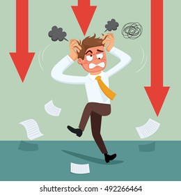 Cartoon Error Businessman Fail Concept Vector: vector de stock (libre ...