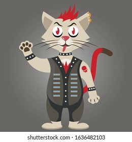 Character Cat Interesting Image Rocker Punk Stock Vector (Royalty Free ...