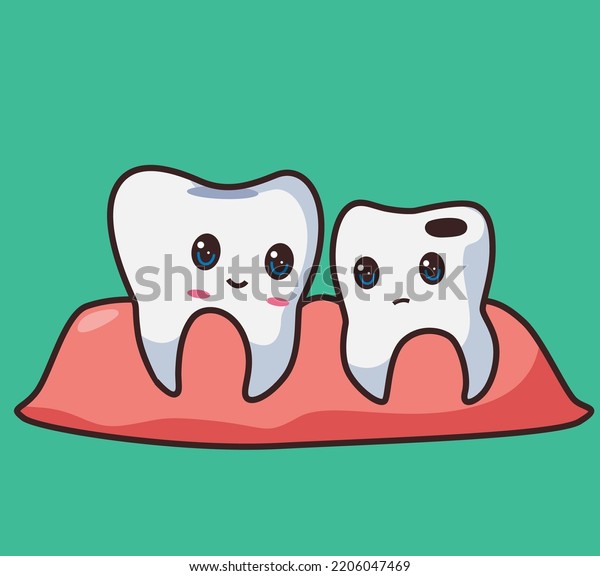 Character Cavities Gums Cartoon Illustration Stock Vector (Royalty Free ...