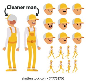 Character Cleaner Man Character Ready Animation Stock Vector (Royalty ...