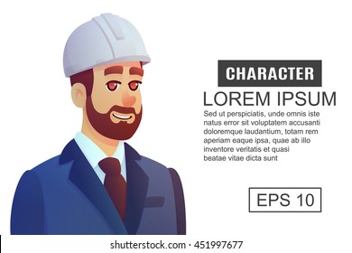 Character Construction Management Cartoon Illustration Style Stock ...