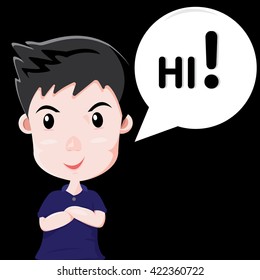 Character Cute Hi Stock Vector (Royalty Free) 422360722 | Shutterstock