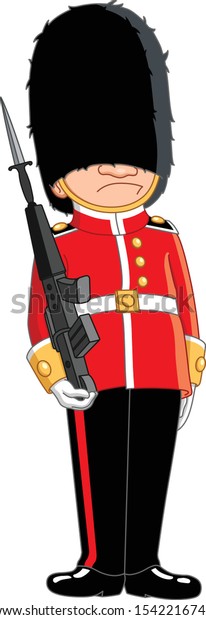 Character Design Queens Guard Traditional Uniform Stock Vector (Royalty ...