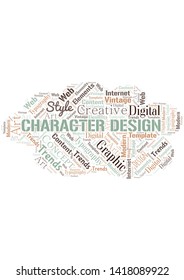 Character Design Word Cloud Wordcloud Made Stock Vector (Royalty Free ...