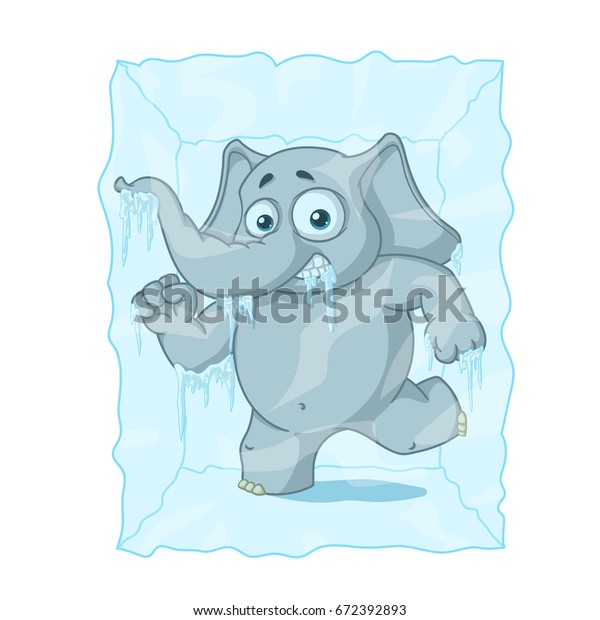 Character Elephant Frozen Ice Big Collection Stock Vector (Royalty Free ...