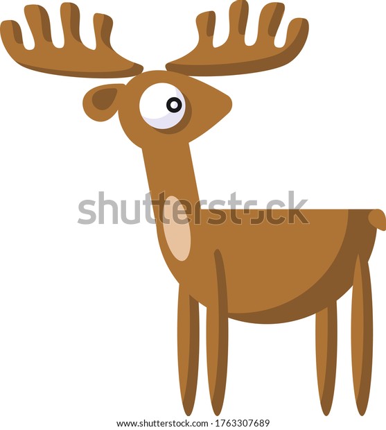 Character Elk Cartoon Flat Style Vector Stock Vector (Royalty Free ...