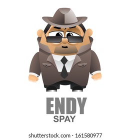 Character Endy Spay Isolated On White Stock Vector (Royalty Free ...