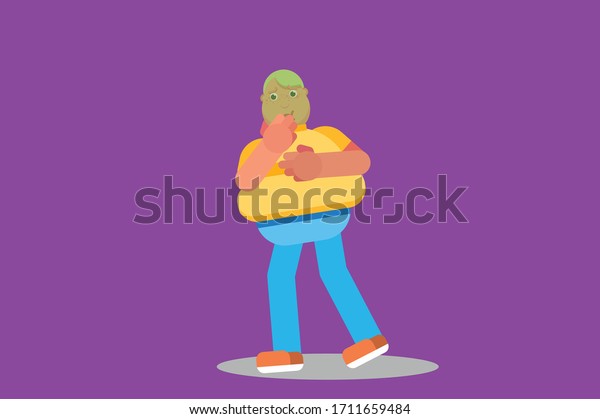 Character Fat Boy Feels Nauseous Characters Stock Vector (Royalty Free ...