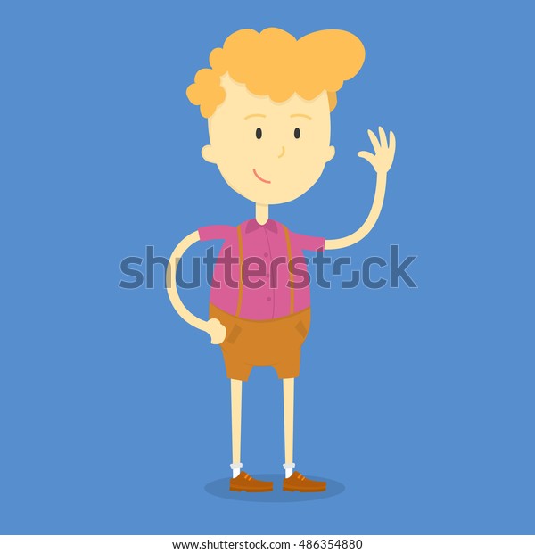 Character Flat Cartoon Boy Stock Vector (Royalty Free) 486354880 ...