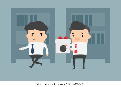 Character Flat Design Competitors Give Gifts Stock Vector (Royalty Free ...