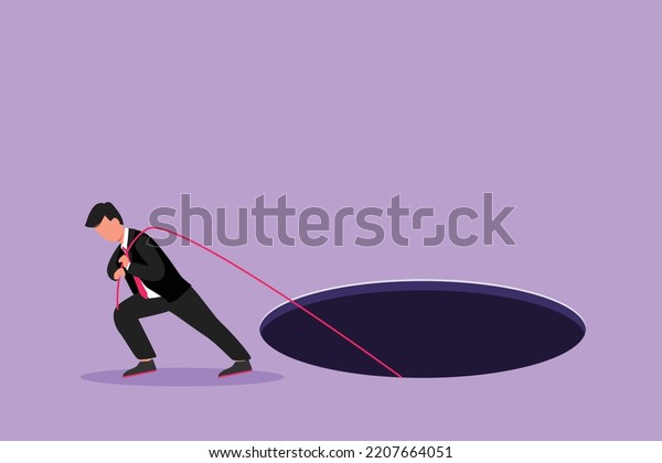Character Flat Drawing Businessman Trying Hard Stock Vector (Royalty ...