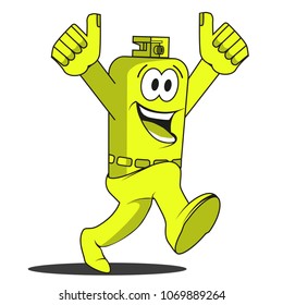 Character Gas Cylinder Mascot Vector Stock Vector (Royalty Free ...