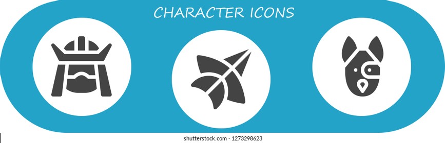 Character Icon Set 3 Filled Character Stock Vector (Royalty Free ...