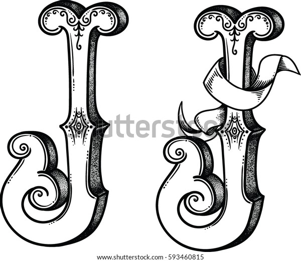 Character J Symbol Isolated On White Stock Vector (Royalty Free) 593460815